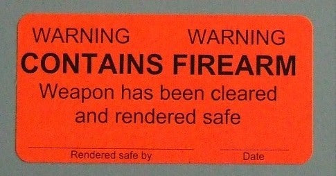 Weapons Label, Warning, Contains Firearm, 2"x4" – medtechforensics